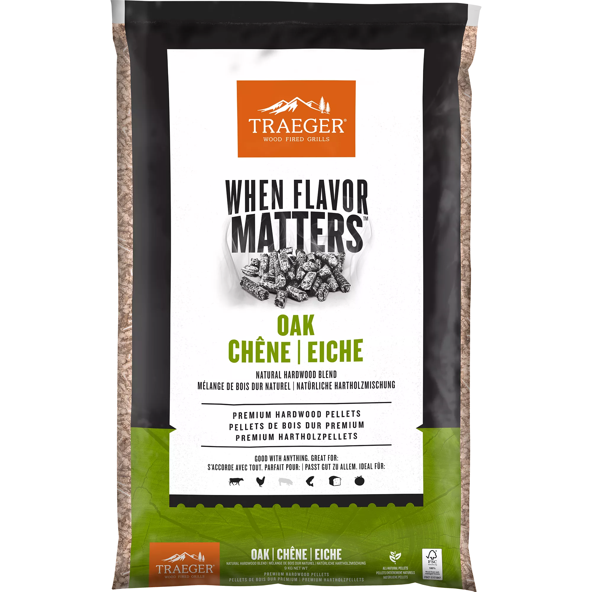 Traeger Oak Wood Pellets FSC 9kg | BBQ Land